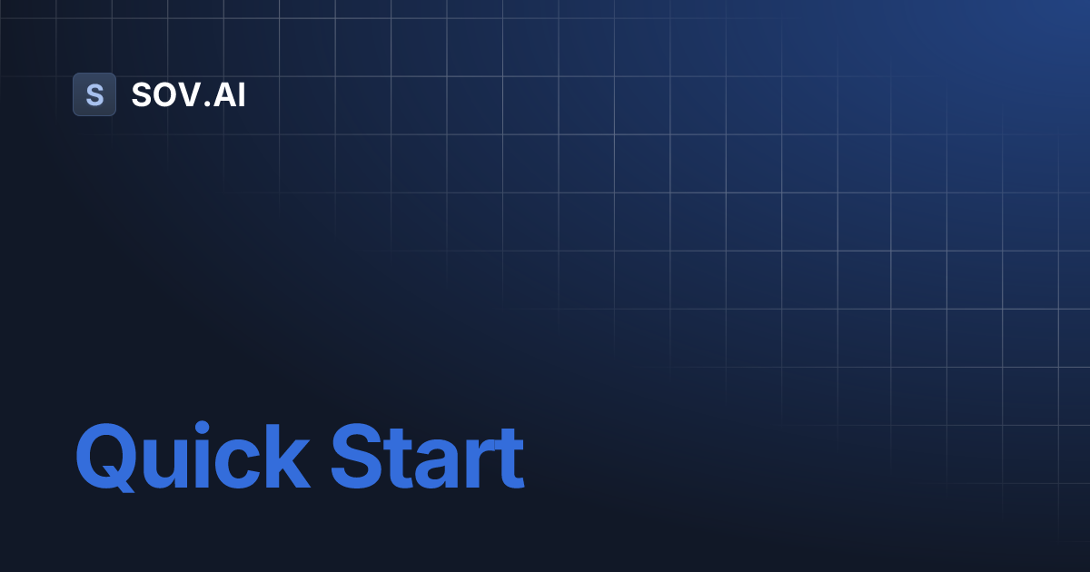 Quick Start | SOV.AI