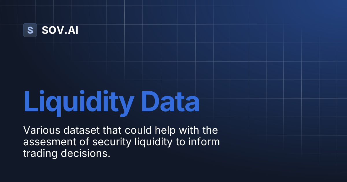 Liquidity Data | SOV.AI