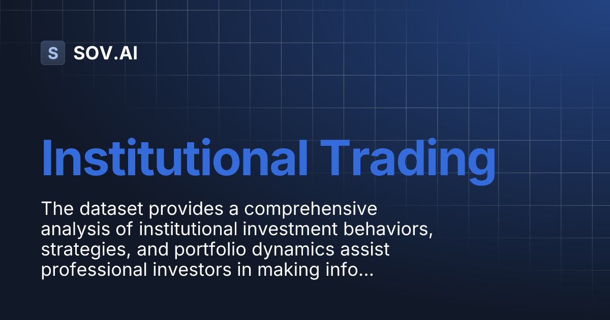 Institutional Trading | SOV.AI