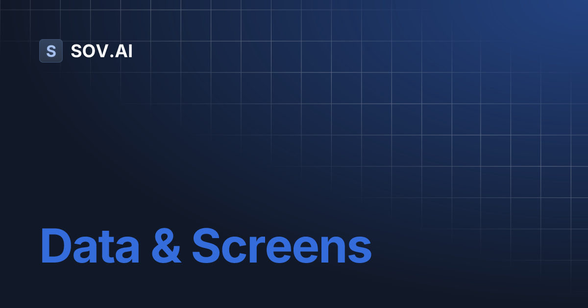 Data & Screens | SOV.AI